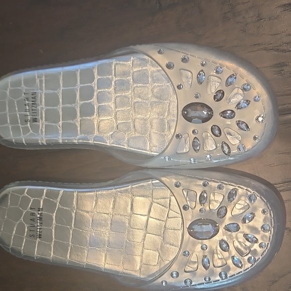 Stuart Weitzman | Shoes | Stuart Weitzman Jelly Bejeweled Beach Slides ...